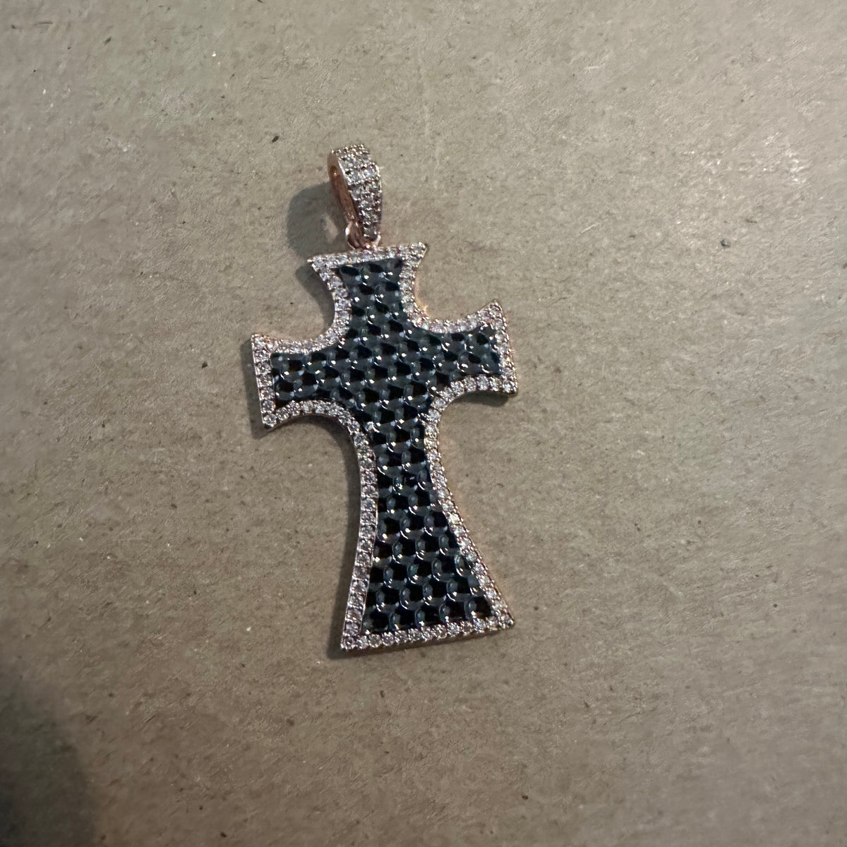 Pave rose gold cross. – Royalty and Beads
