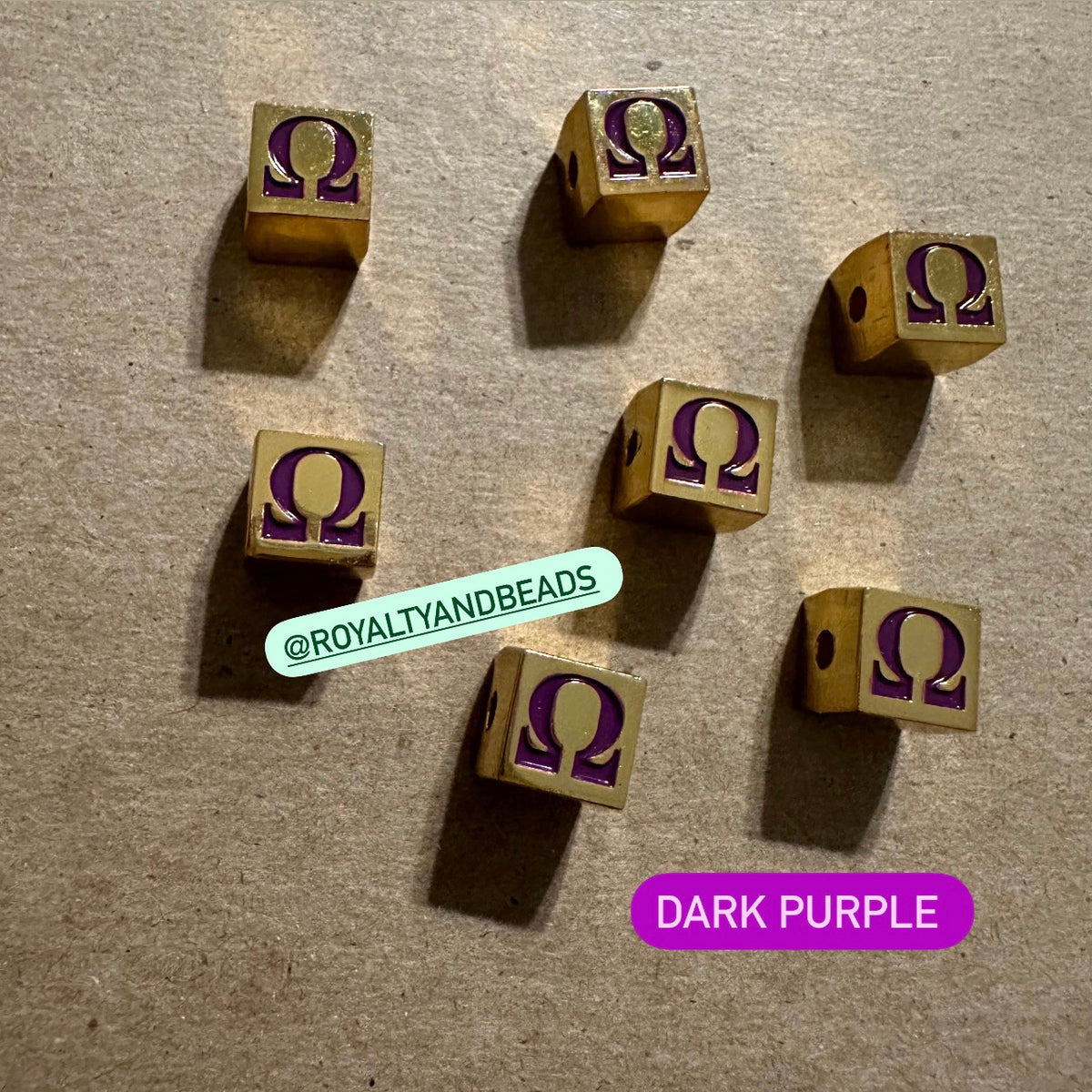 Dark purple Omega cube – Royalty and Beads