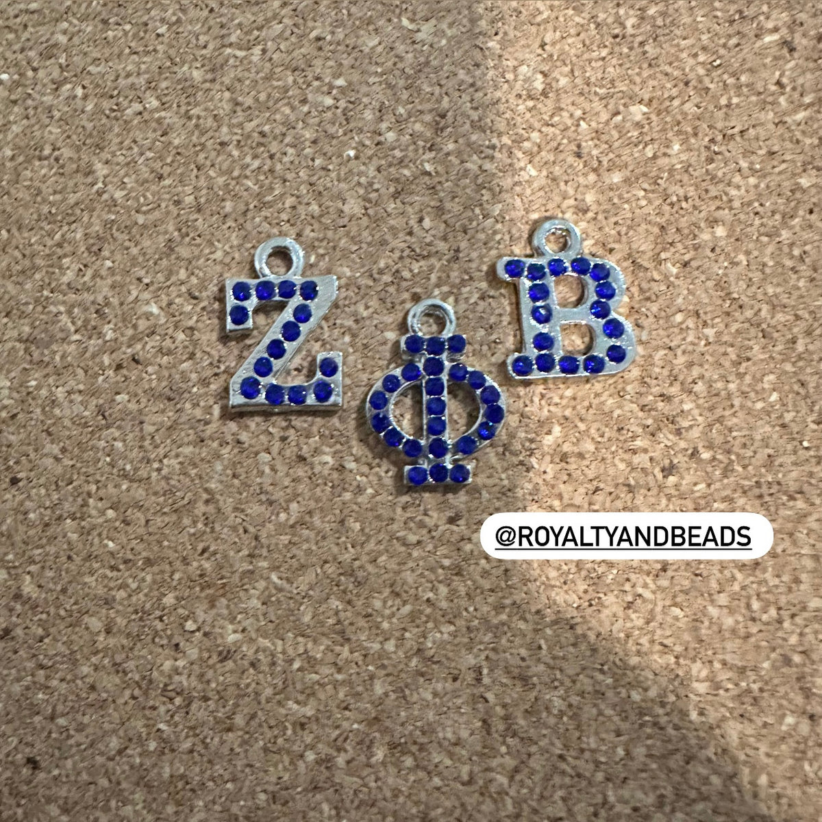 Blue Zeta Phi Beta letters. – Royalty and Beads