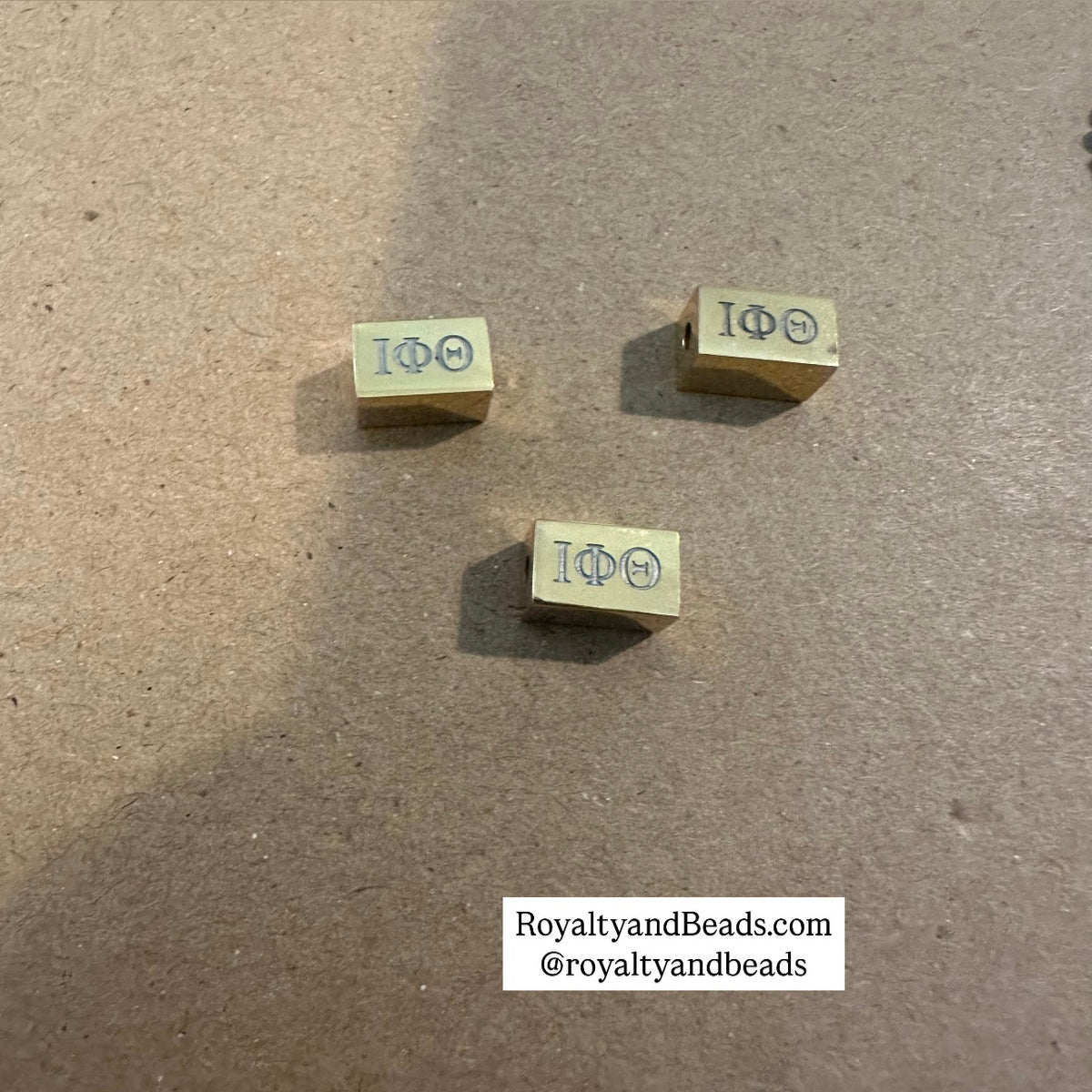 Small Iota block charms. – Royalty and Beads