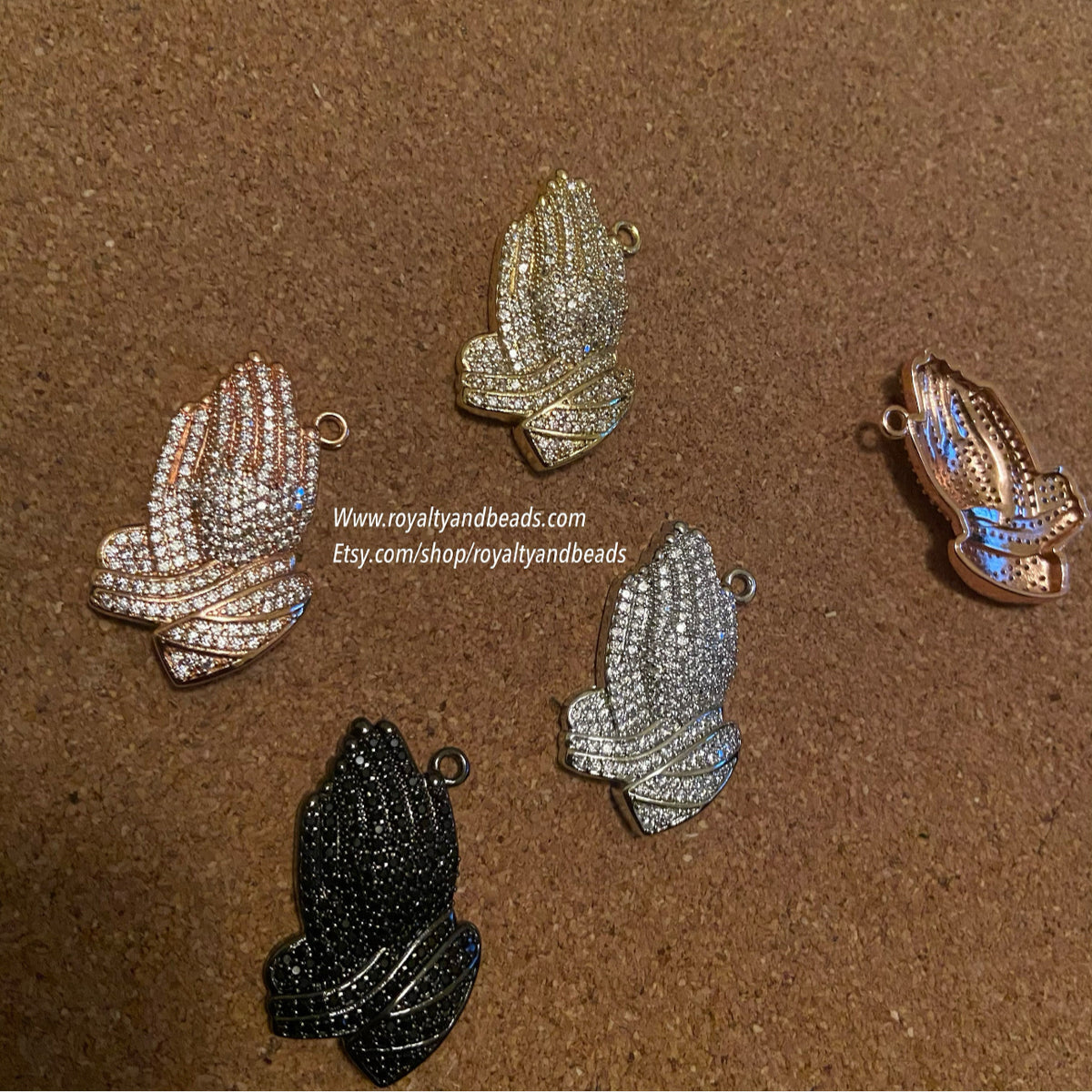 Pave Prayer hand charms. – Royalty and Beads